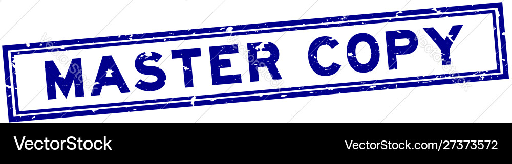 Grunge blue master copy word rubber seal stamp Vector Image