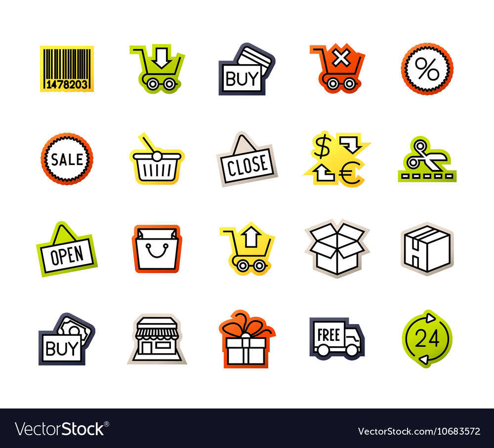 Outline icons thin flat design modern line stroke Vector Image