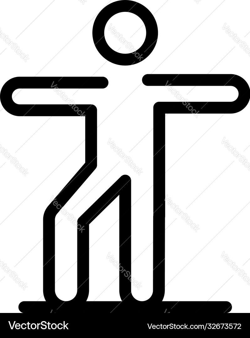 Senior morning exercise icon outline style Vector Image