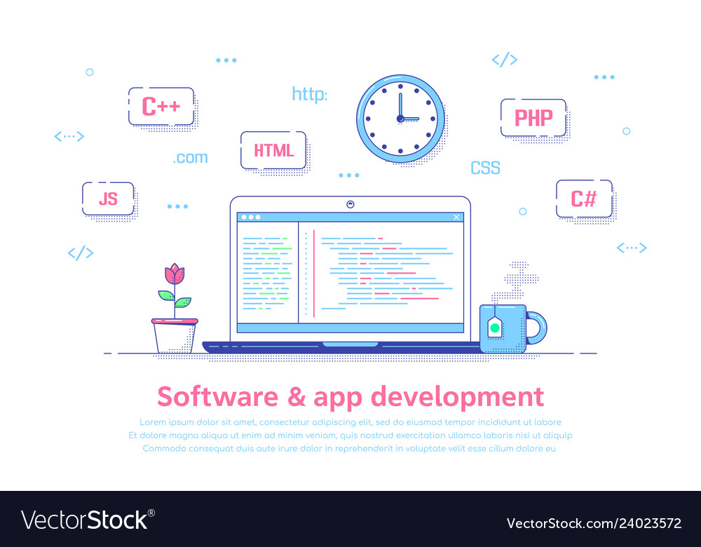 Software and application development Royalty Free Vector