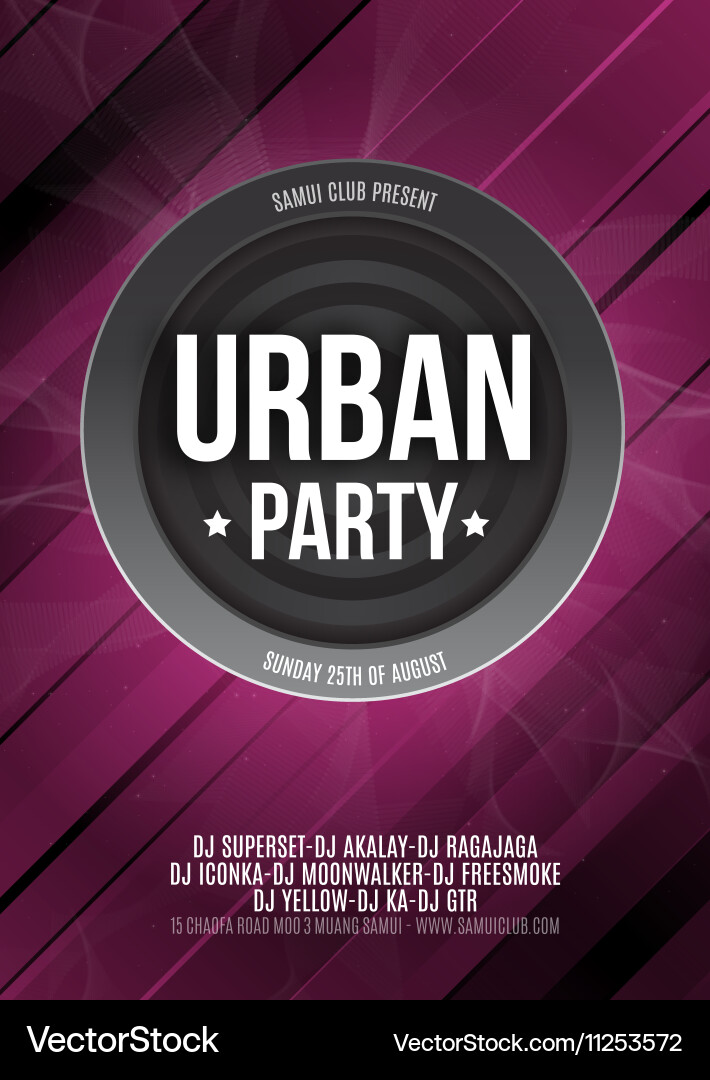 Urban dance party poster background template Vector Image