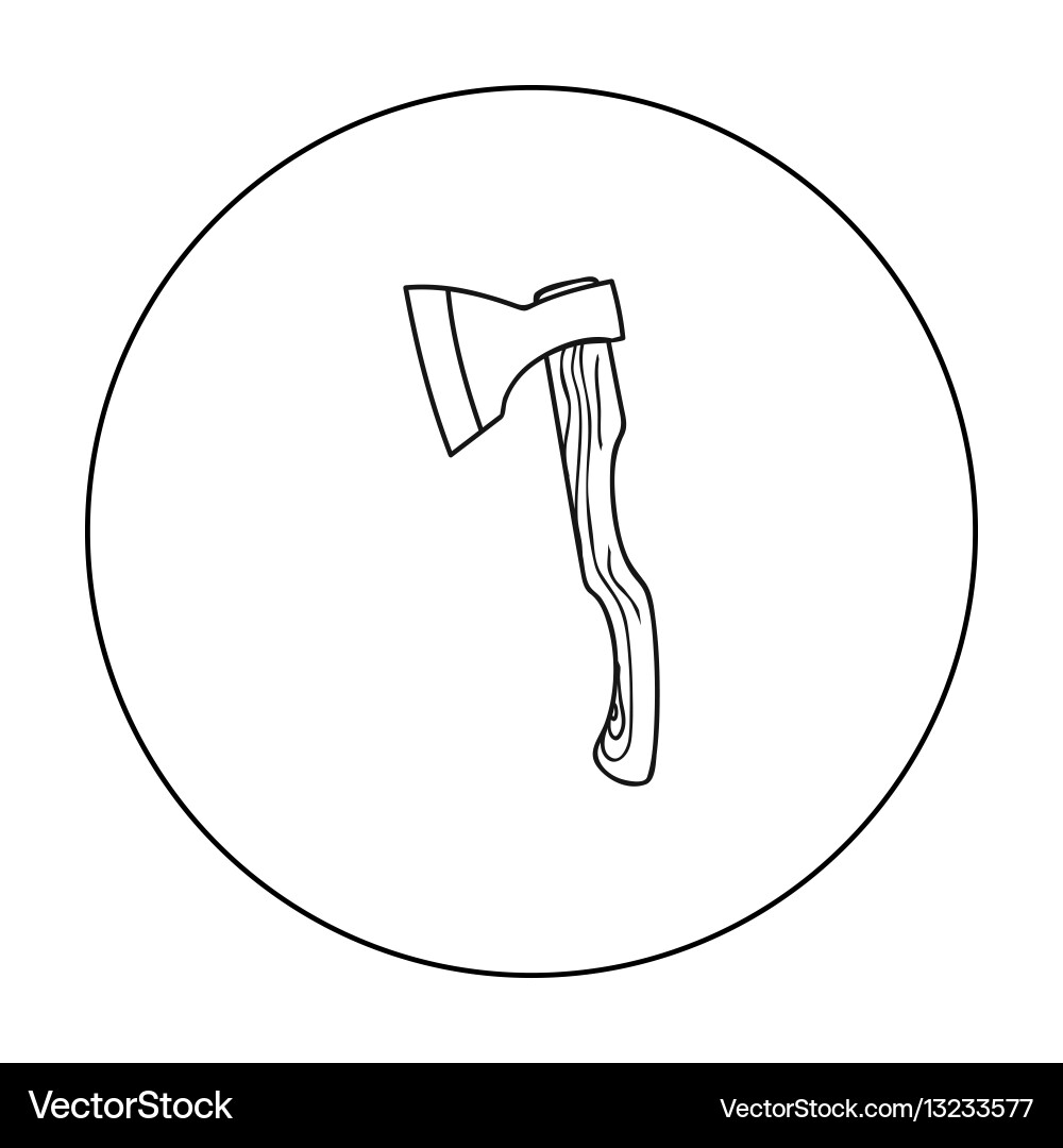 Axe icon in outline style isolated on white Vector Image