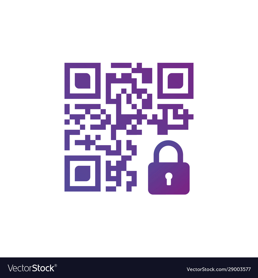 Bar code lock icon safebox barcode web Royalty Free Vector