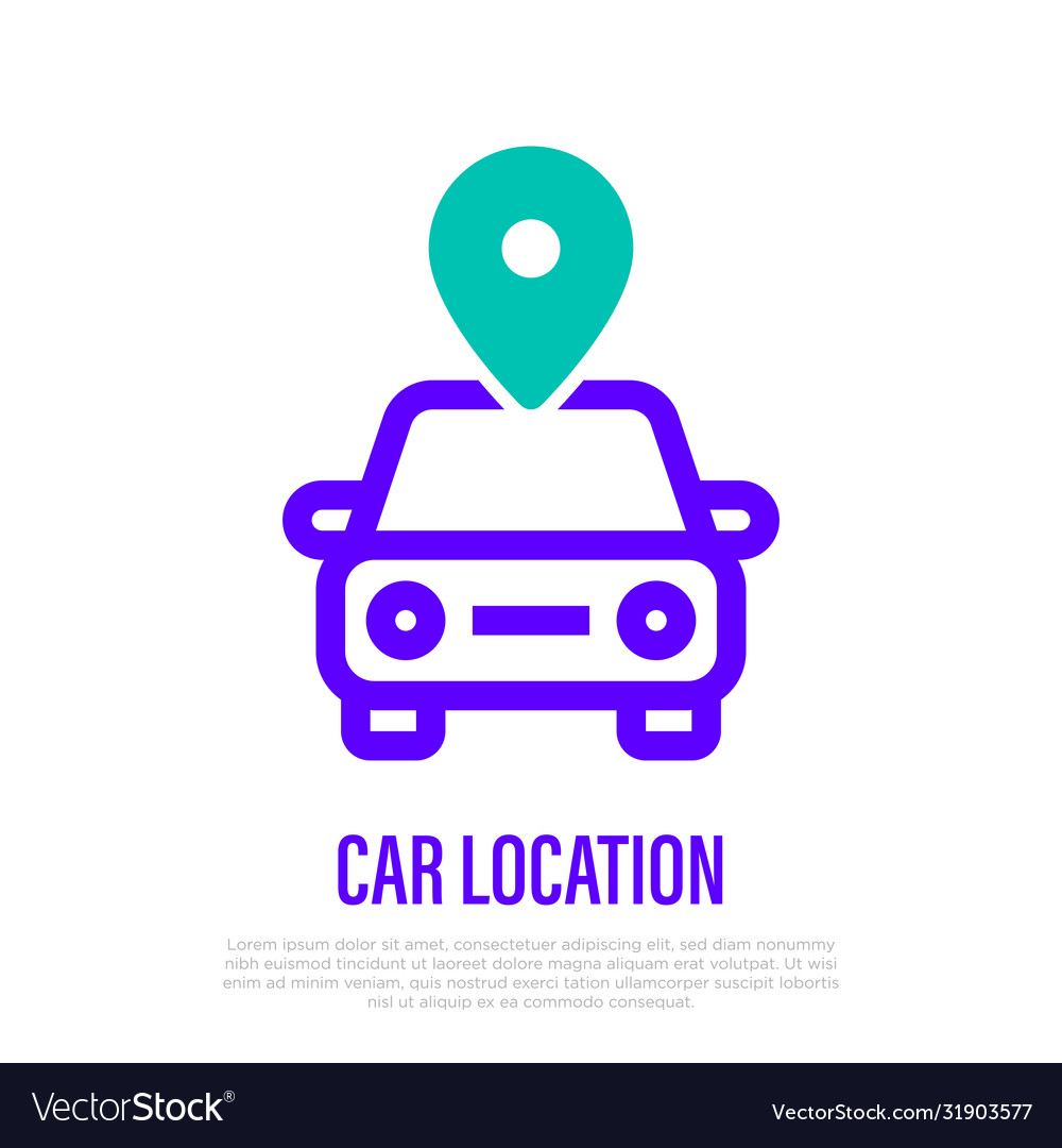 Car location thin line icon pointer for position Vector Image