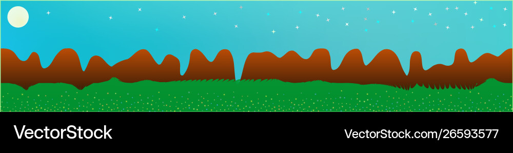 Cyan sky and mountains landscape Royalty Free Vector Image