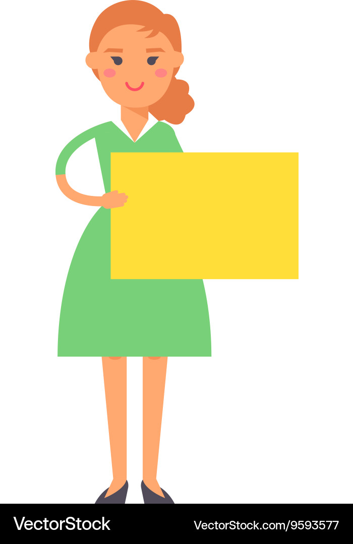 Girl and banner Royalty Free Vector Image - VectorStock