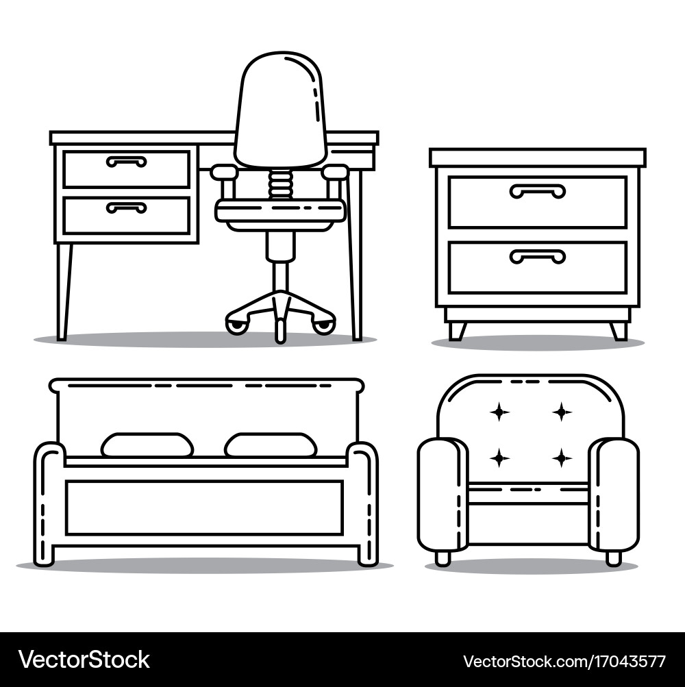 Home furniture design Royalty Free Vector Image