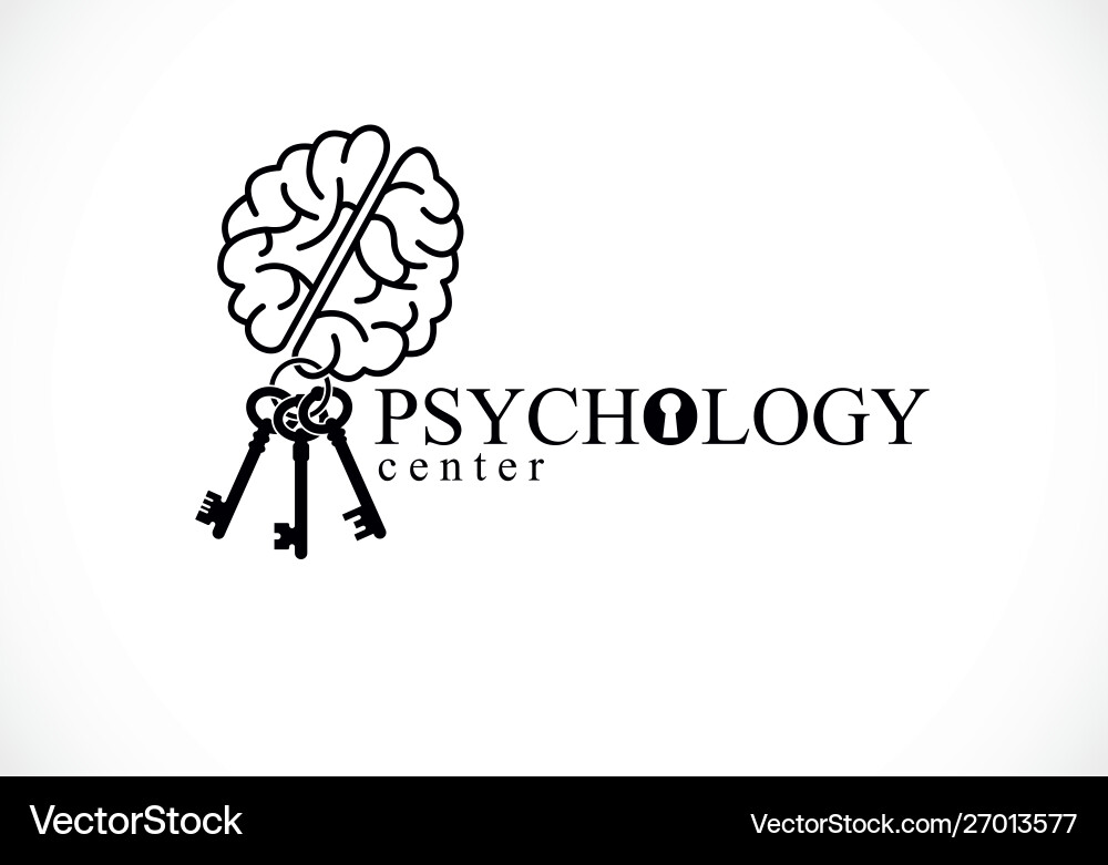 Human anatomical brain with keys as a keychain Vector Image