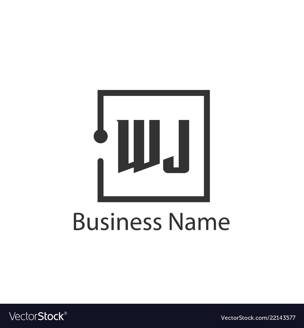 Initial letter wj logo template design Royalty Free Vector