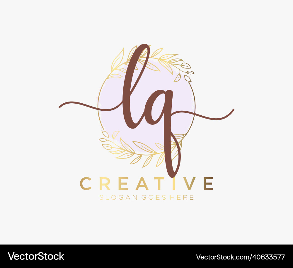 Initial lq feminine logo usable for nature salon Vector Image