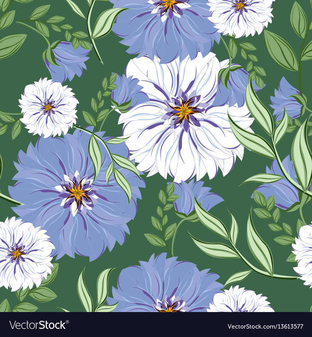 Seamless flowers pattern Royalty Free Vector Image