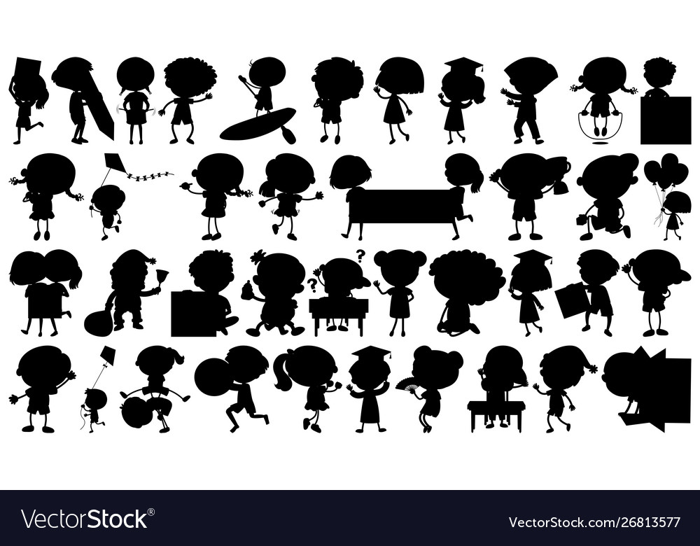 Set silhouette isolated objects theme Royalty Free Vector