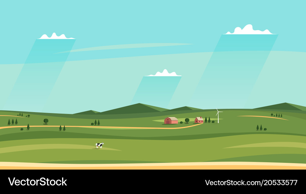 Summer counryside landscape horizontal rural Vector Image