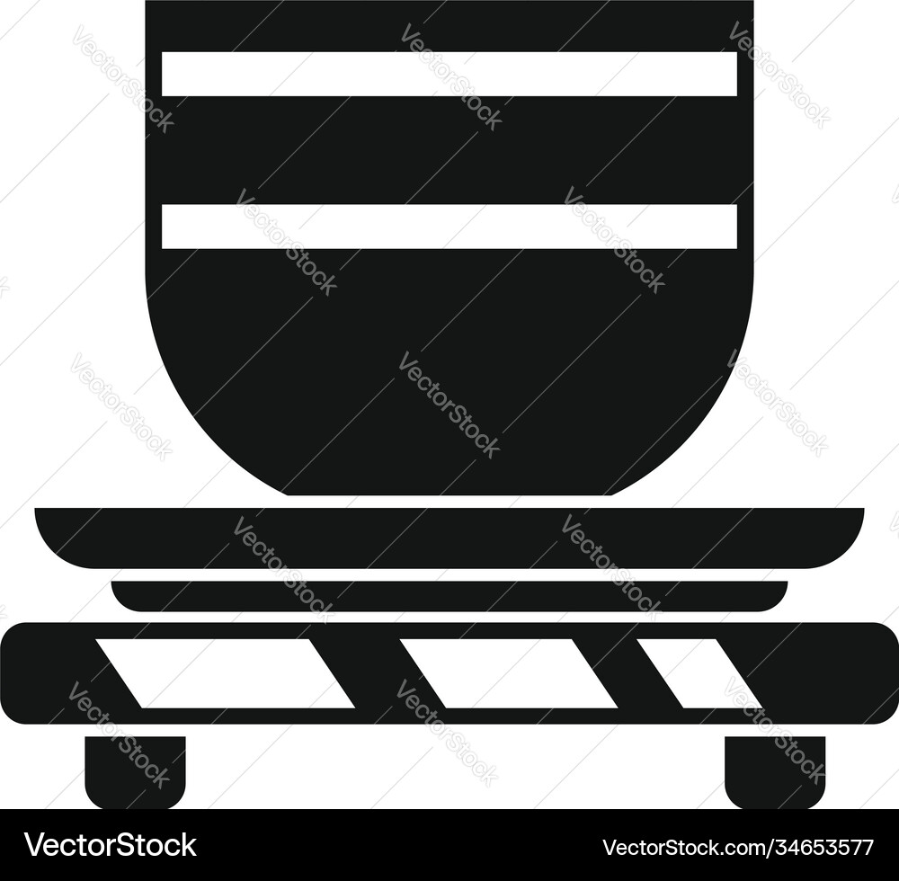 Tea ceremony wood cup icon simple style Royalty Free Vector