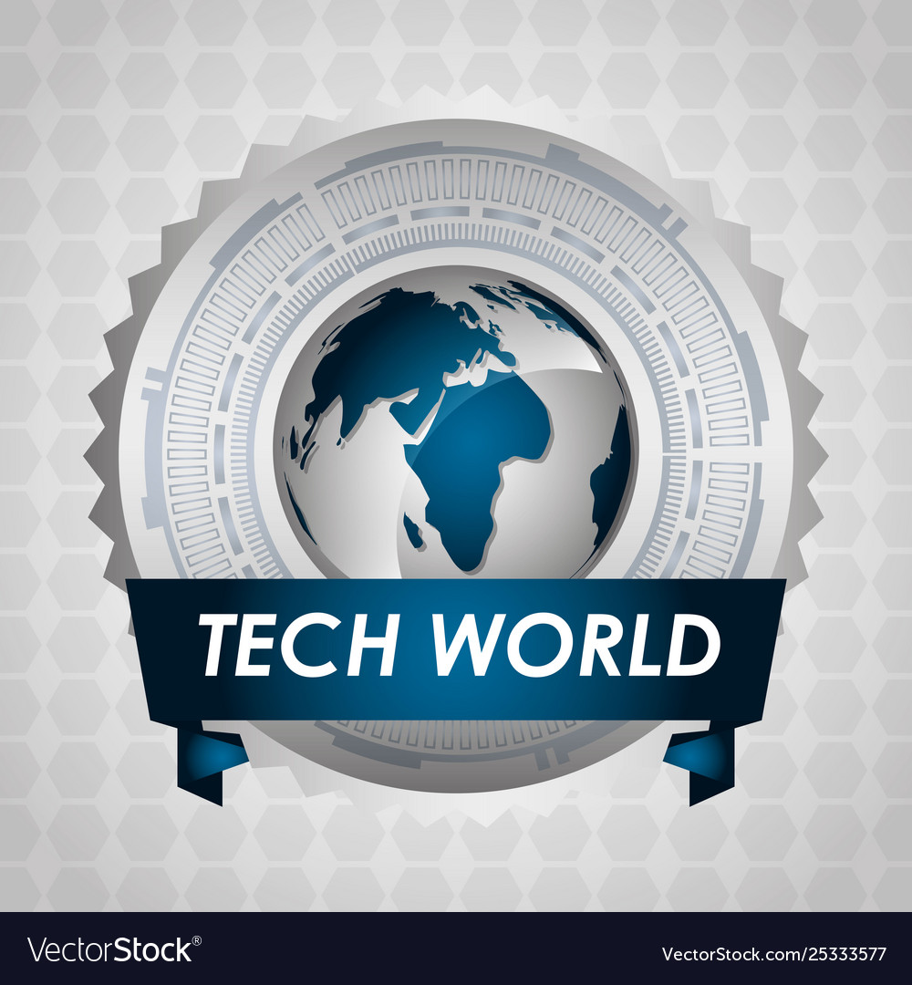 Tech world design Royalty Free Vector Image - VectorStock