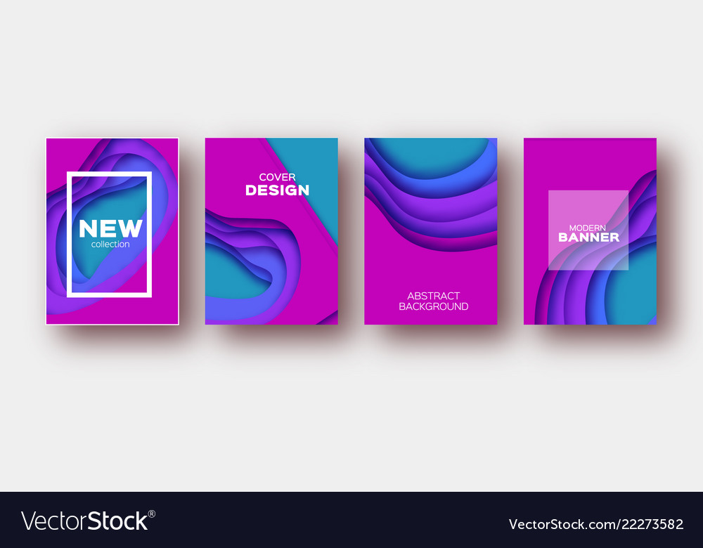 4 paper cut tunnel wave shapes layered curve Vector Image 4 paper cut tunnel wave shapes layered curve Vector Image