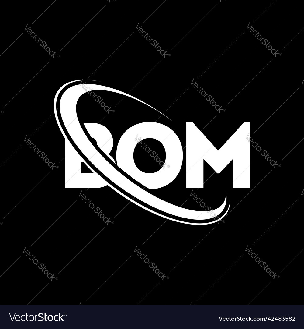 Bom logo letter design Royalty Free Vector Image