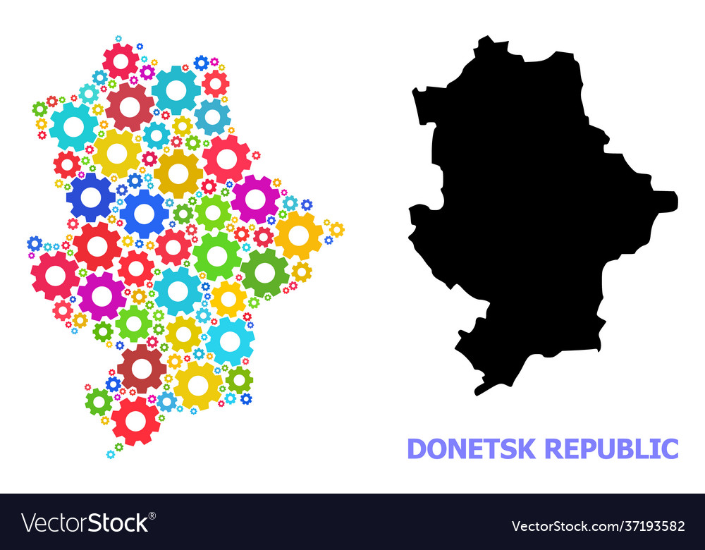 Engineering composition map donetsk republic Vector Image