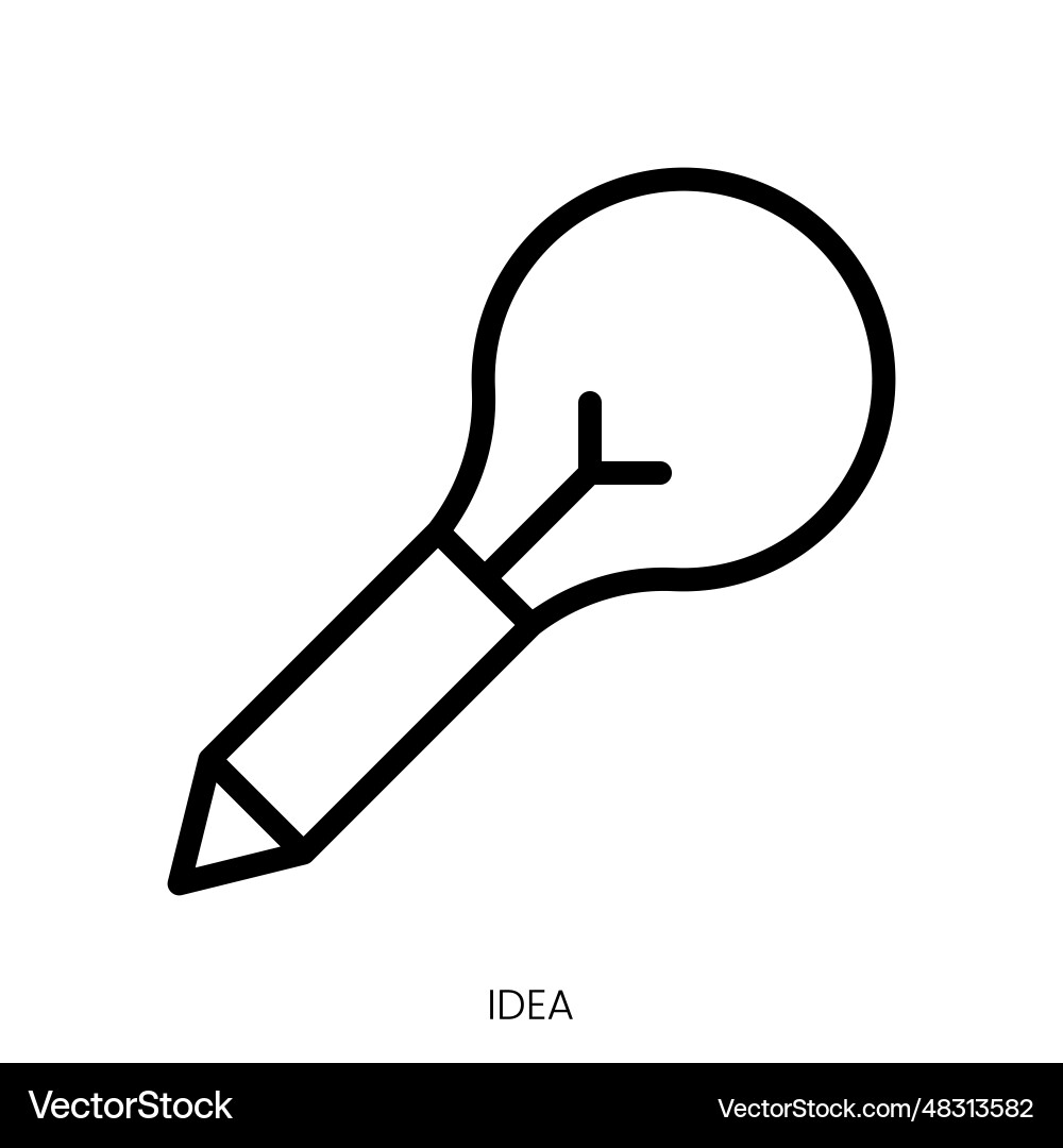 Idea icon line art style design isolated on white Vector Image