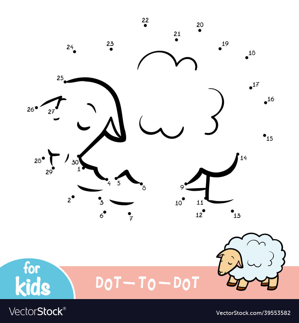 Numbers game education for children sheep Vector Image
