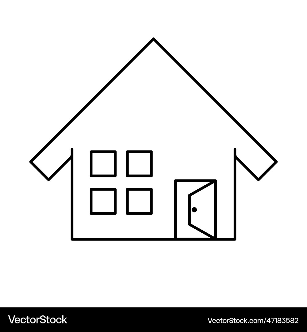 Open door housing icon or house Royalty Free Vector Image