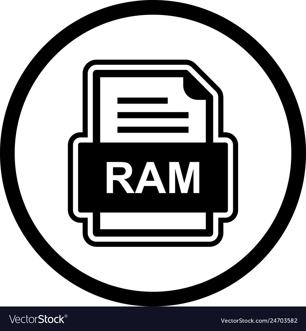 Ram file document icon Royalty Free Vector Image