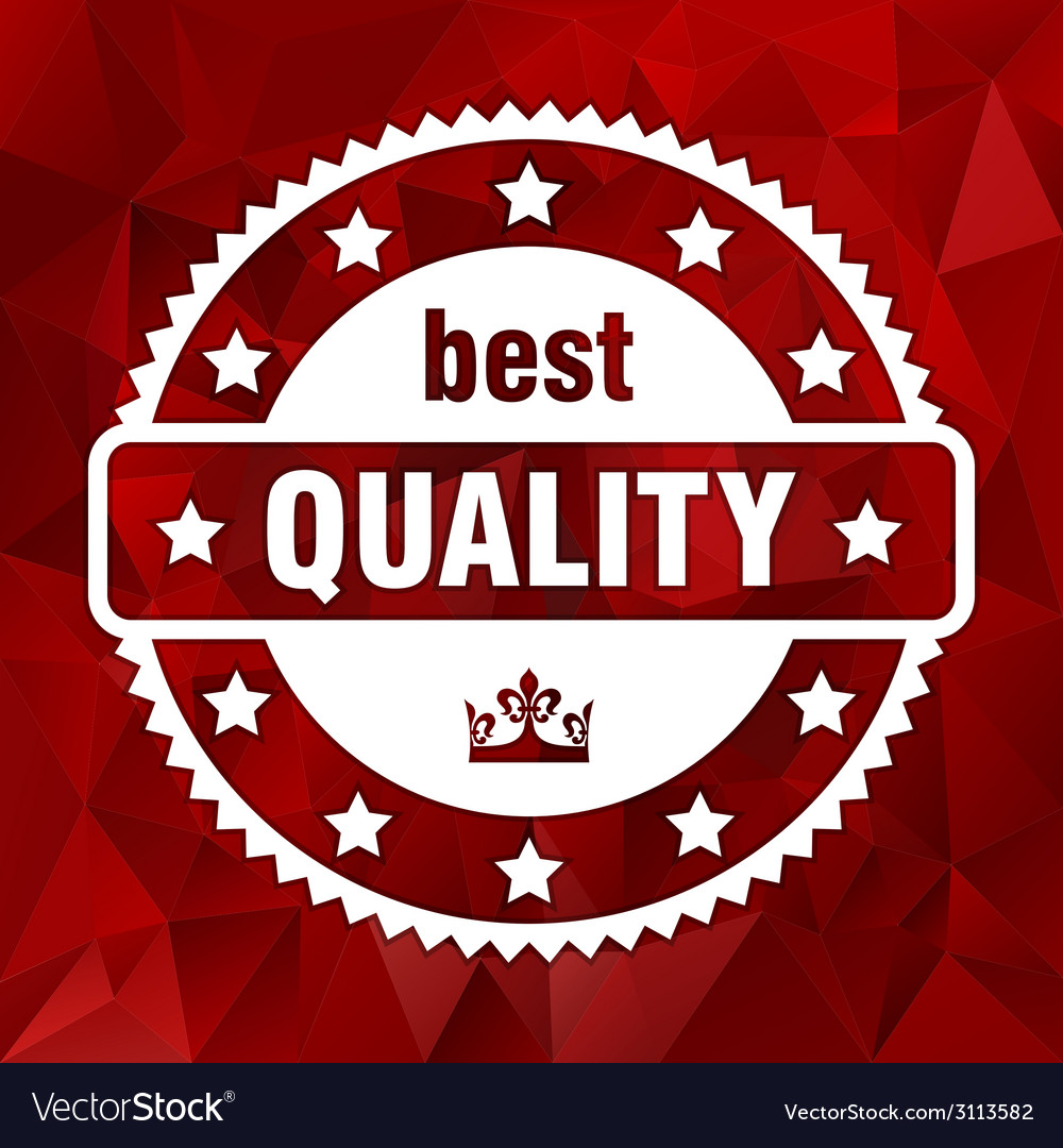 Red best quality stamp triangular background Vector Image