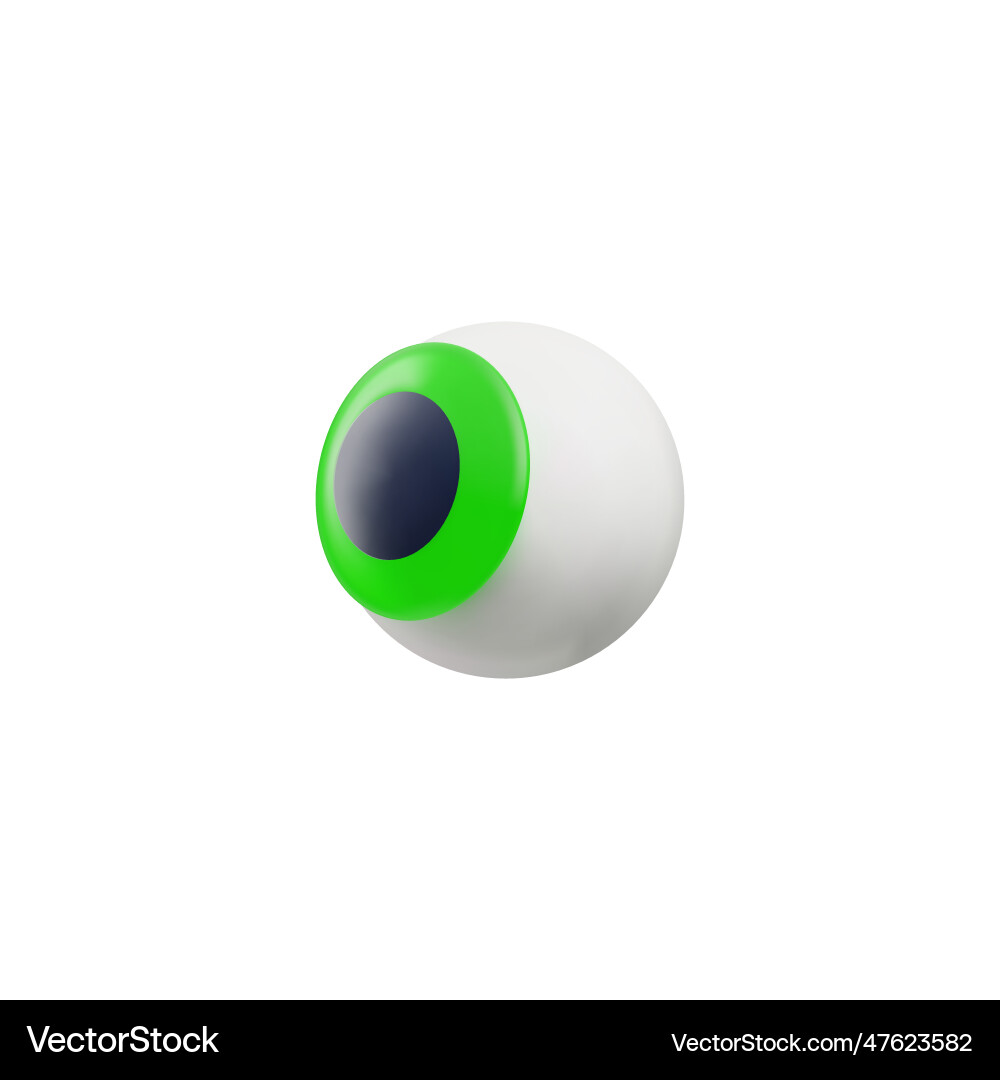 Scary eyeball with green iris spooky halloween 3d Vector Image