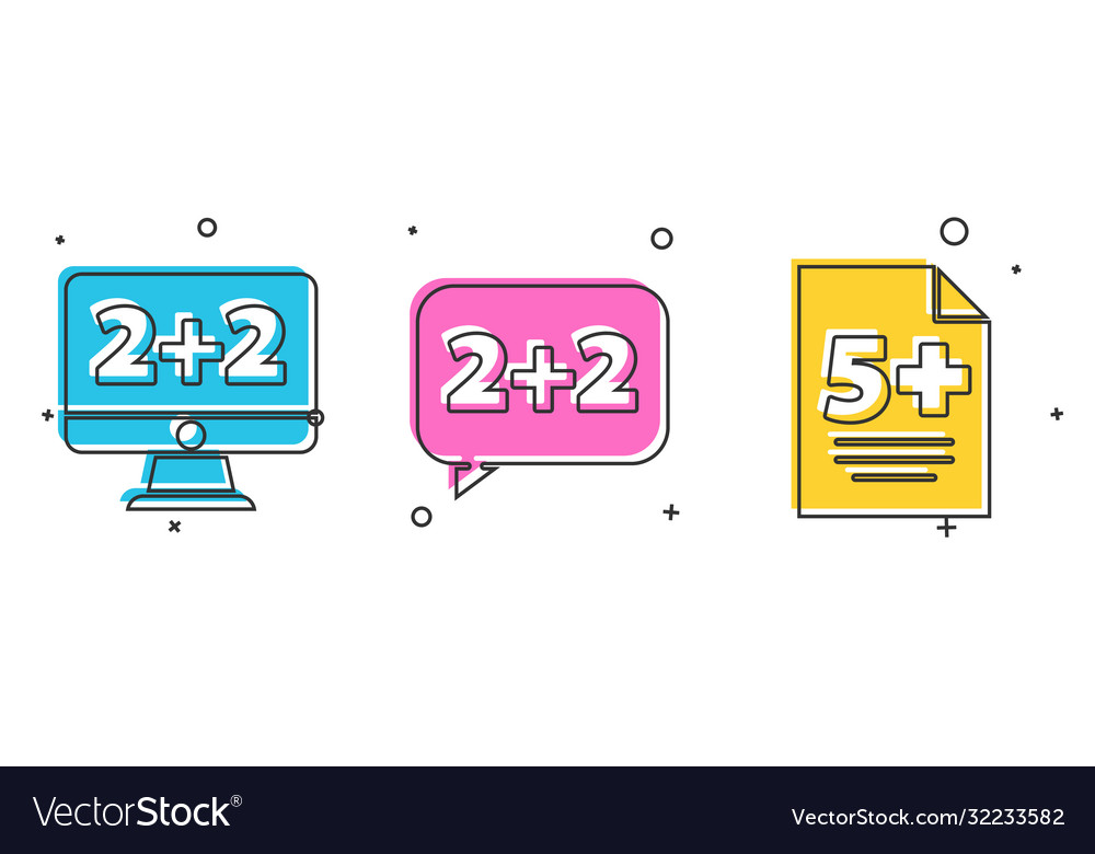 Set equation solution equation solution and test Vector Image