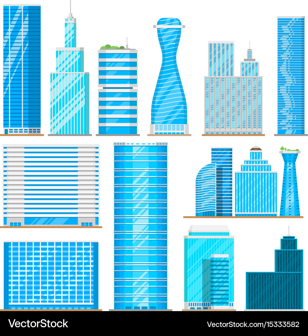 Skyscraper high buildings tower office city Vector Image