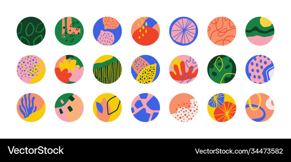 Social highlight shape set modern blogger story Vector Image