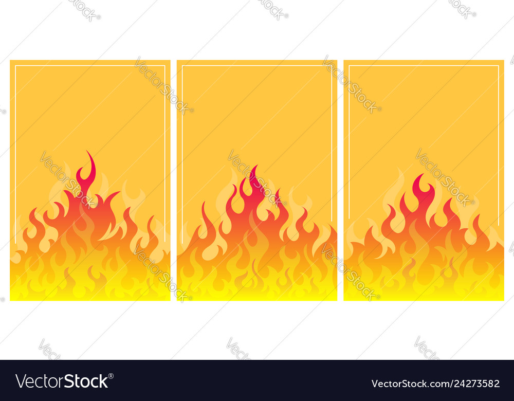 Three fire background Royalty Free Vector Image