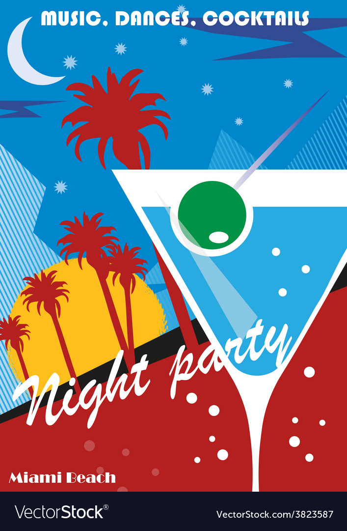 Beach Party Poster Royalty Free Vector Image Vectorstock