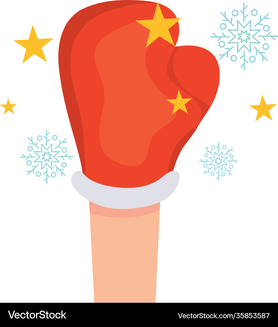 Boxing day design hand with red christmas Vector Image