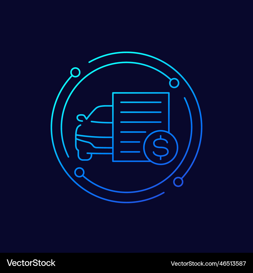 Car payments or loan icon linear design Royalty Free Vector