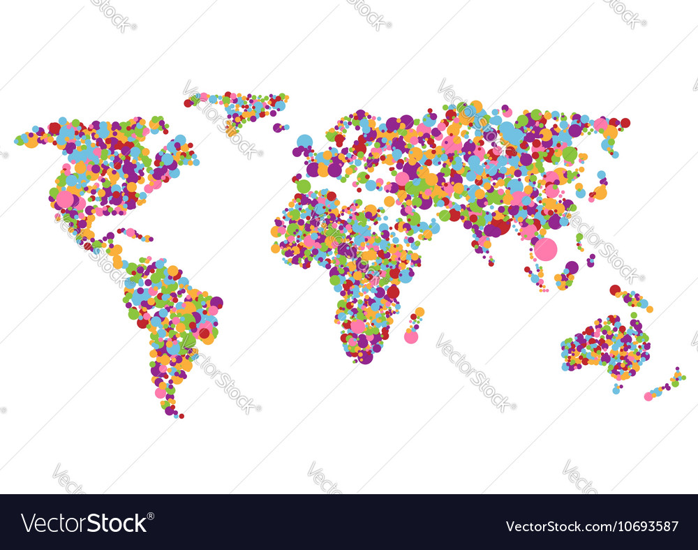 Colorful world map Royalty Free Vector Image - VectorStock