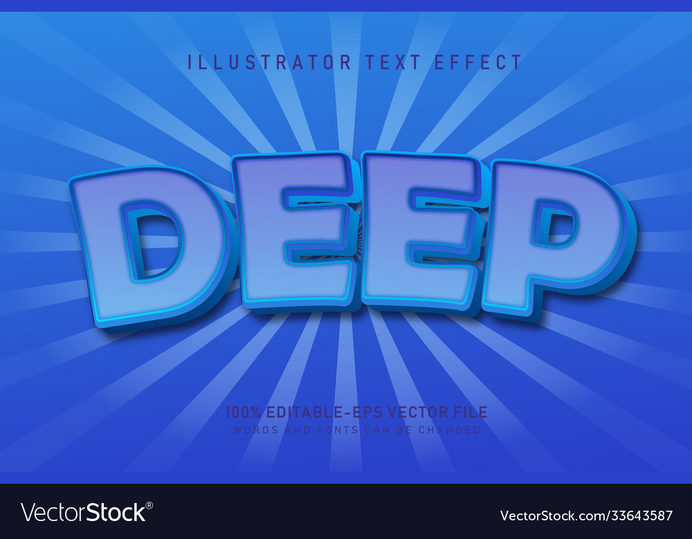 Deep text effect Royalty Free Vector Image - VectorStock