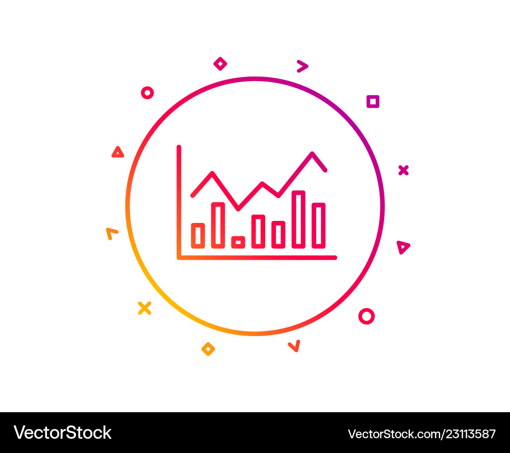 Financial chart line icon finance graph Royalty Free Vector