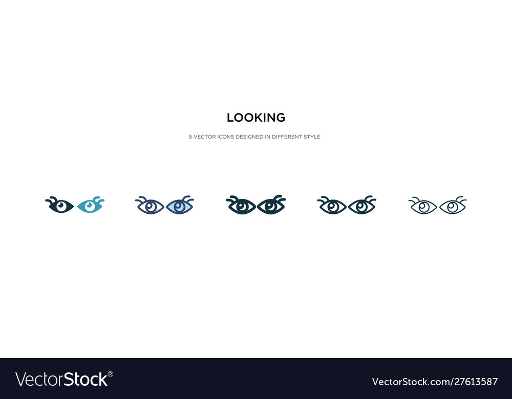 Looking icon in different style two colored Vector Image