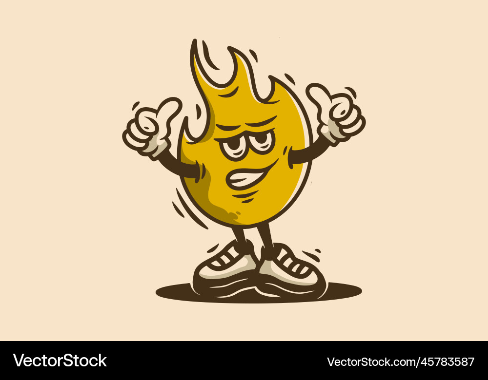 Mascot character of a fire Royalty Free Vector Image