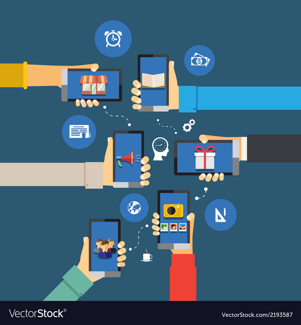 Mobile apps infographics Royalty Free Vector Image