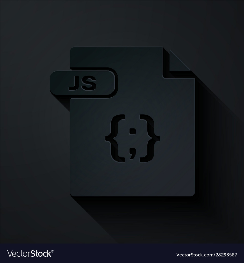 Paper cut js file document download js button Vector Image