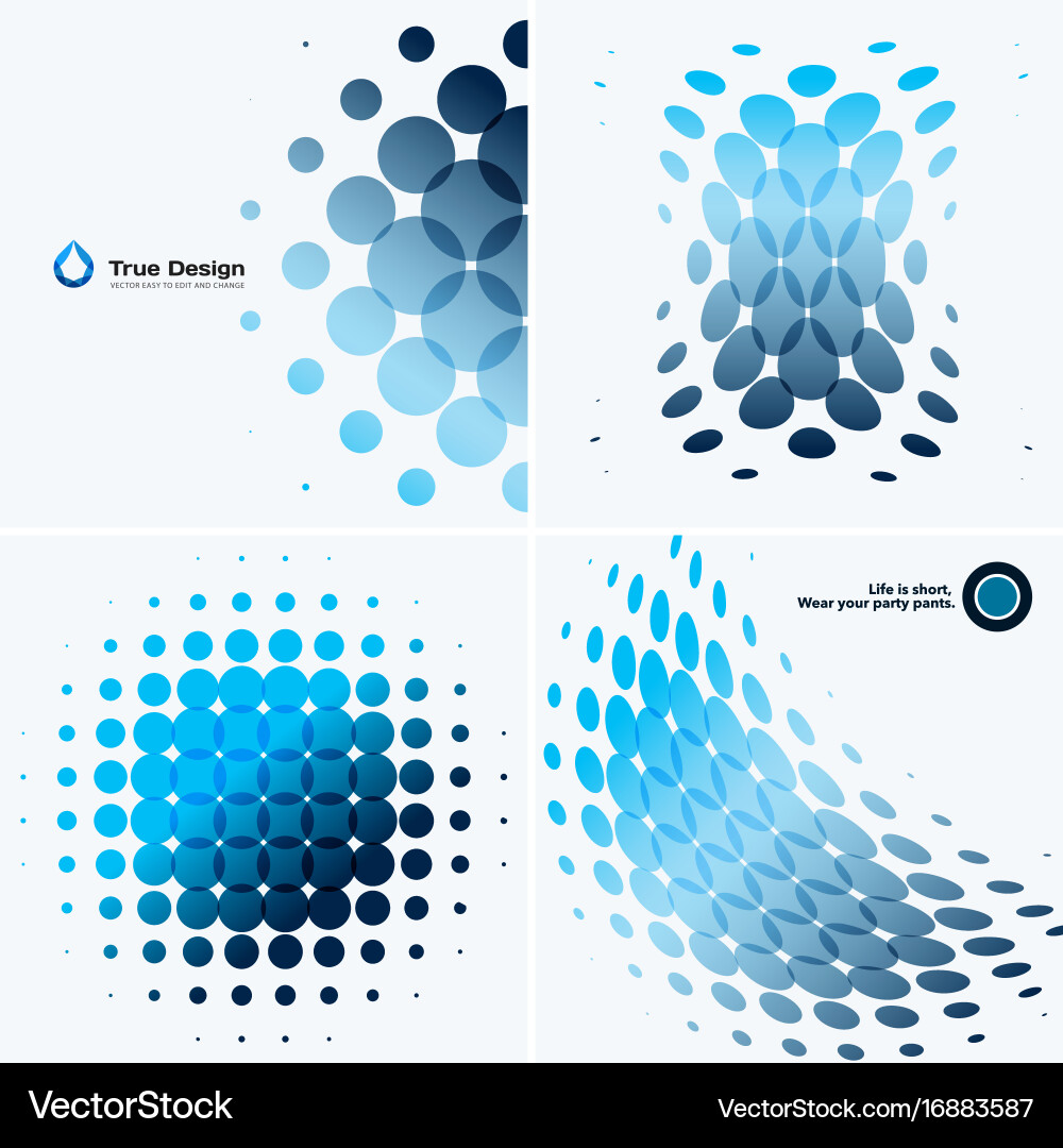 Set of abstract blue design rounds Royalty Free Vector Image