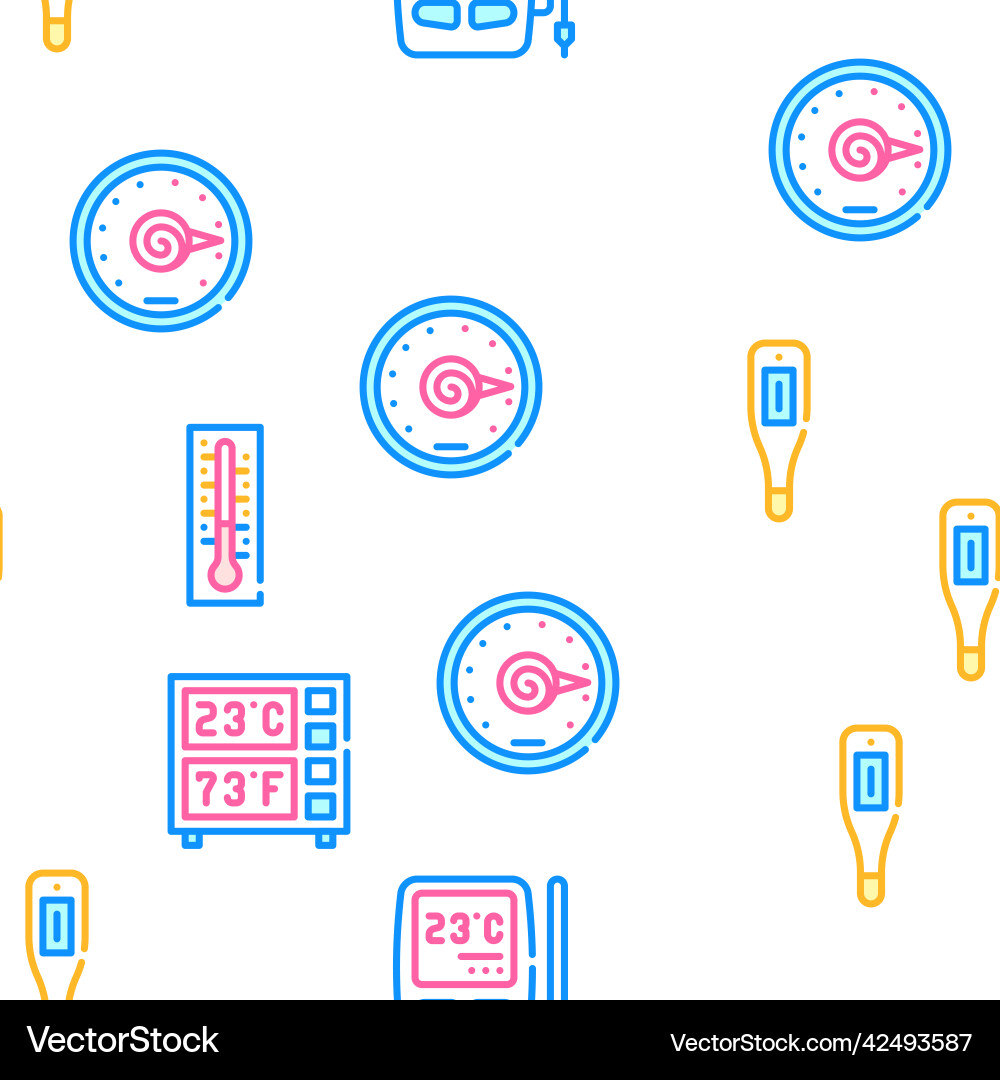 Thermometer device seamless pattern Royalty Free Vector