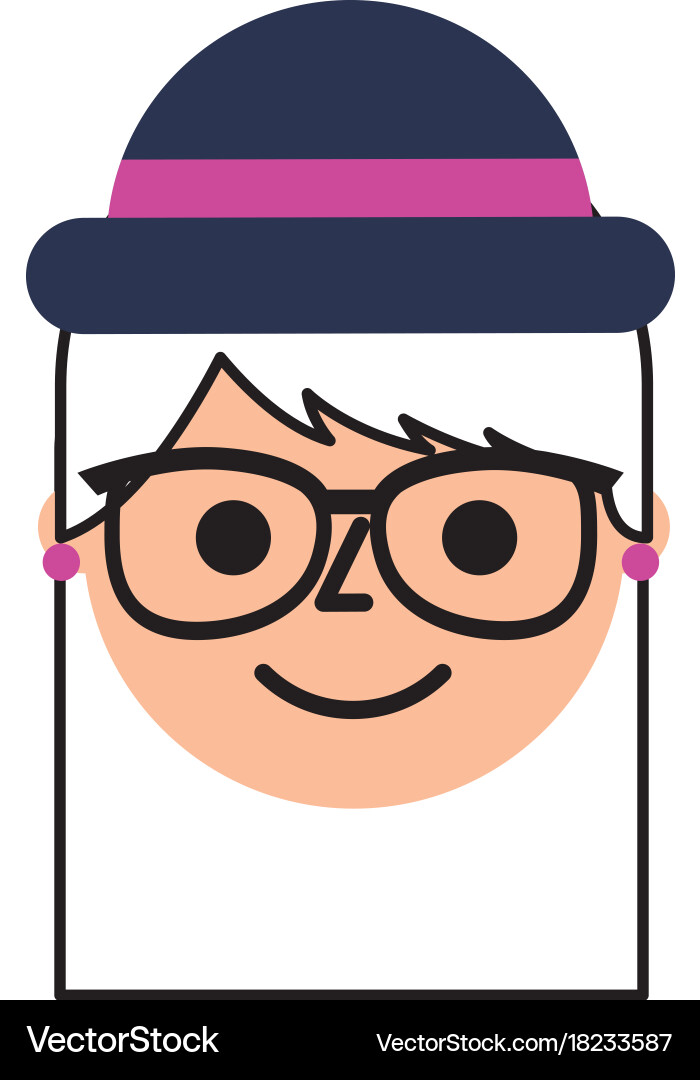 Young woman profile happy character image Vector Image