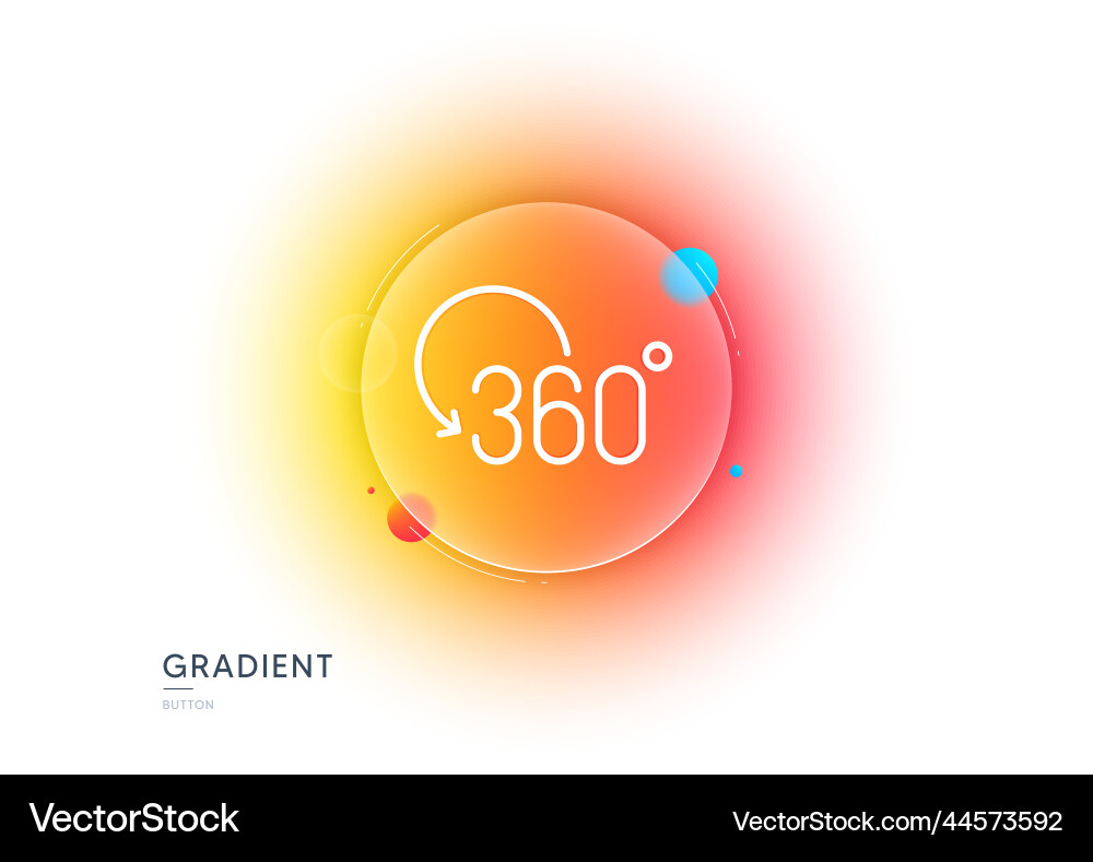360 degree line icon full rotation sign vr Vector Image