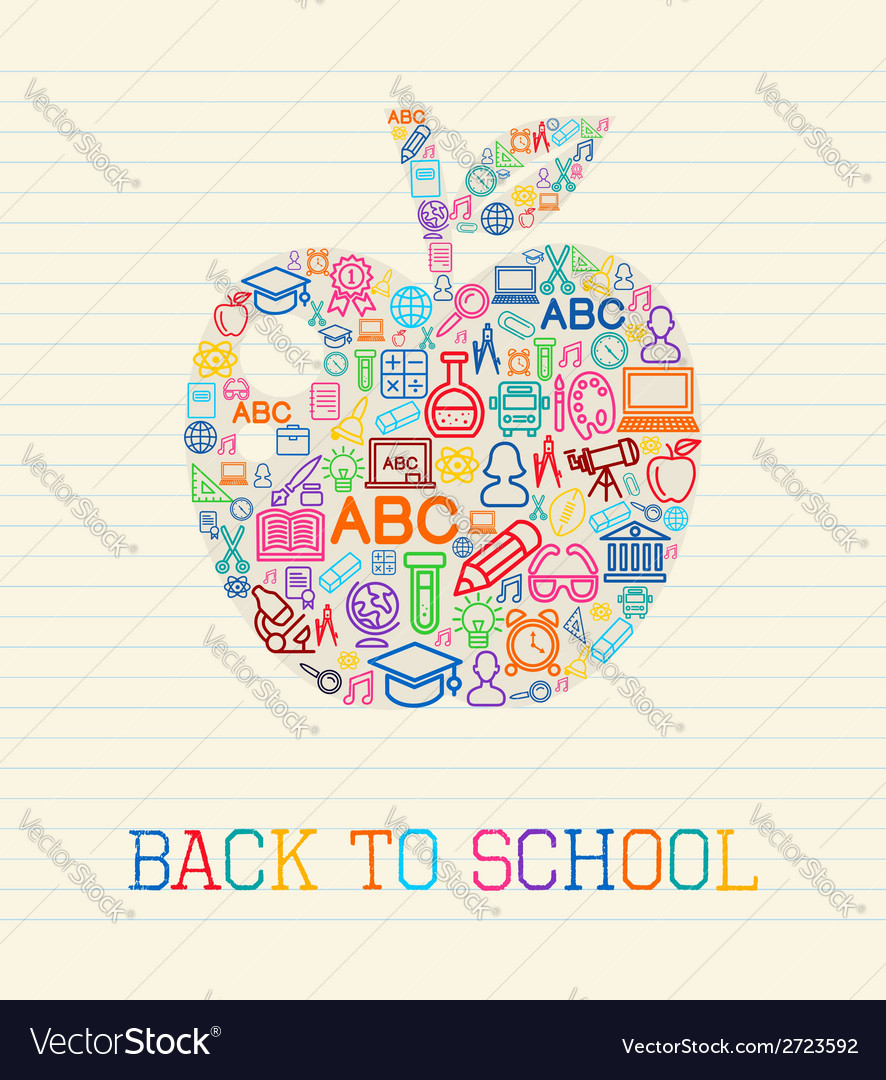 Back to school apple concept Royalty Free Vector Image