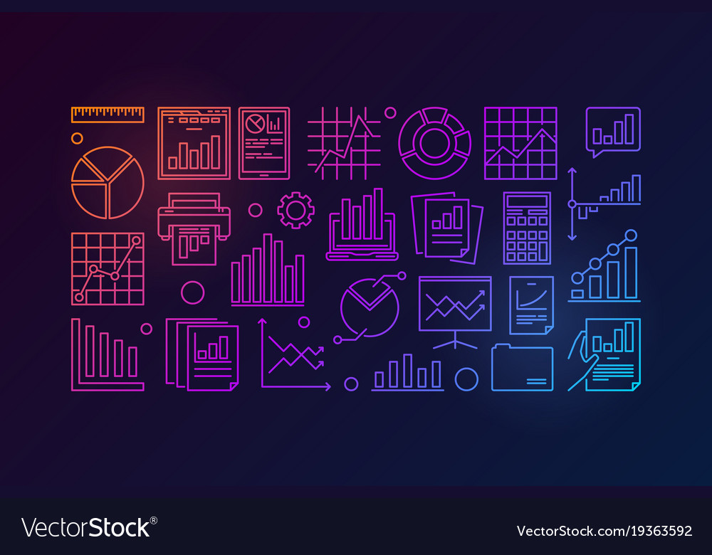 Business data analytics colorful Royalty Free Vector Image