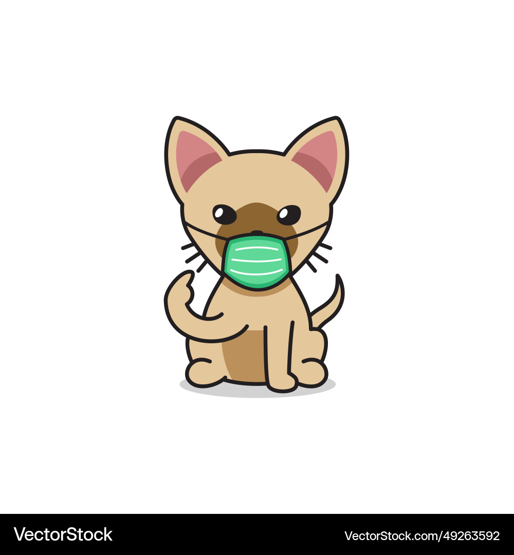 Cartoon character brown cat wearing protective Vector Image