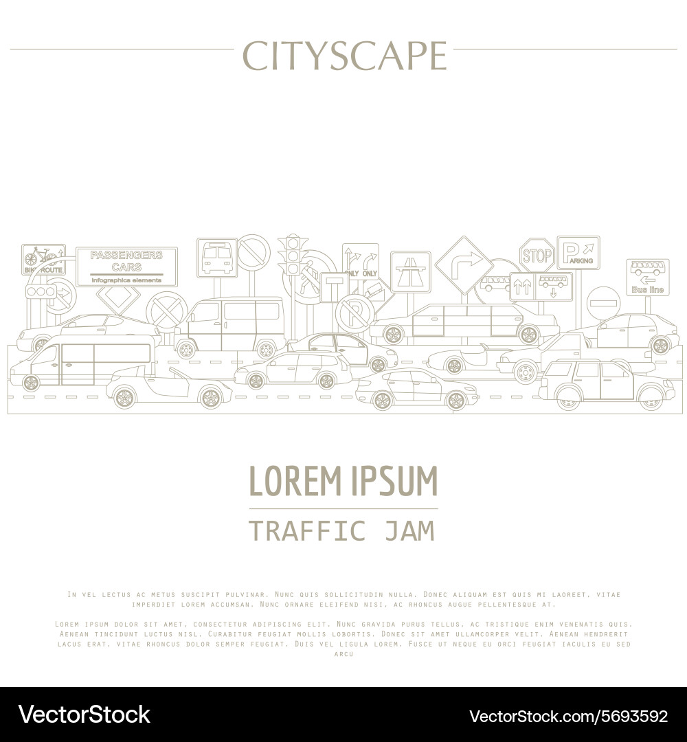 Cityscape graphic template modern city tr Vector Image